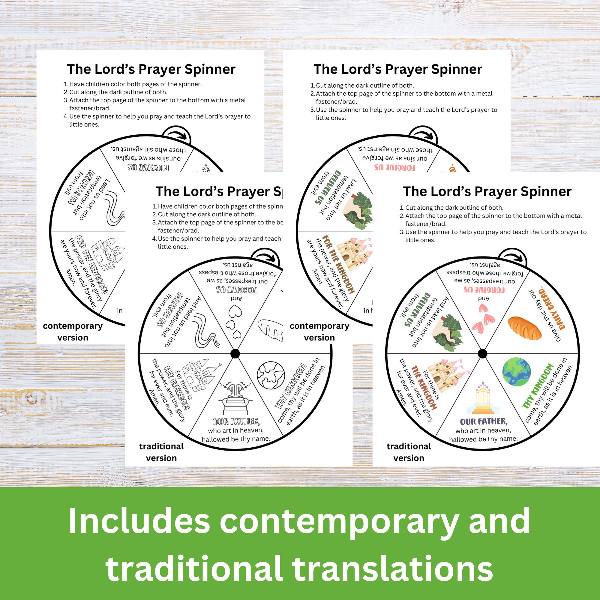 The Lord's Prayer Printable | Spinner Scripture Lesson | Printable ...