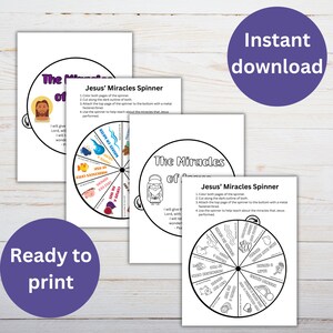 Miracles of Jesus Bible Craft | Sunday School Story Spinner | Bible ...