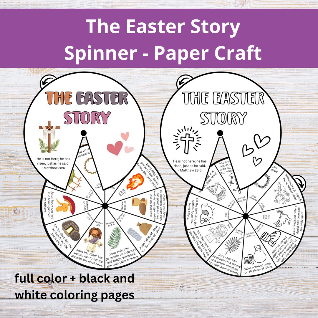Easter Bible Story Coloring Wheel | Easter Sunday School Craft | the ...