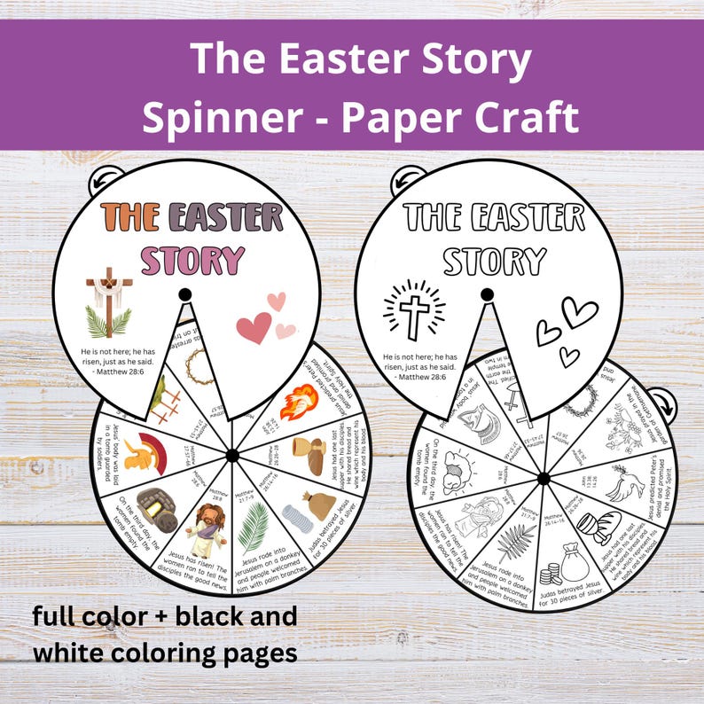 Easter Bible Story Coloring Wheel | Easter Sunday School Craft | the ...