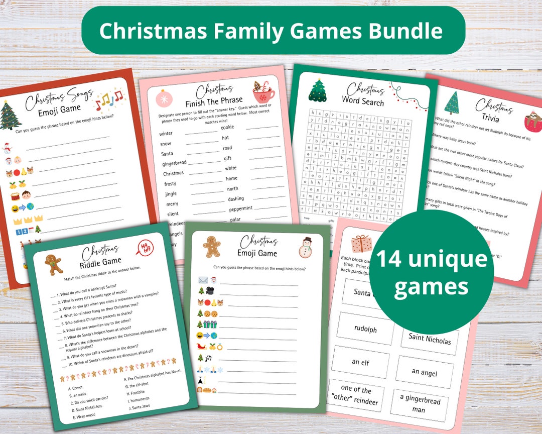 Printable Christmas Games Bundle | Christmas Party Games | Family Game ...
