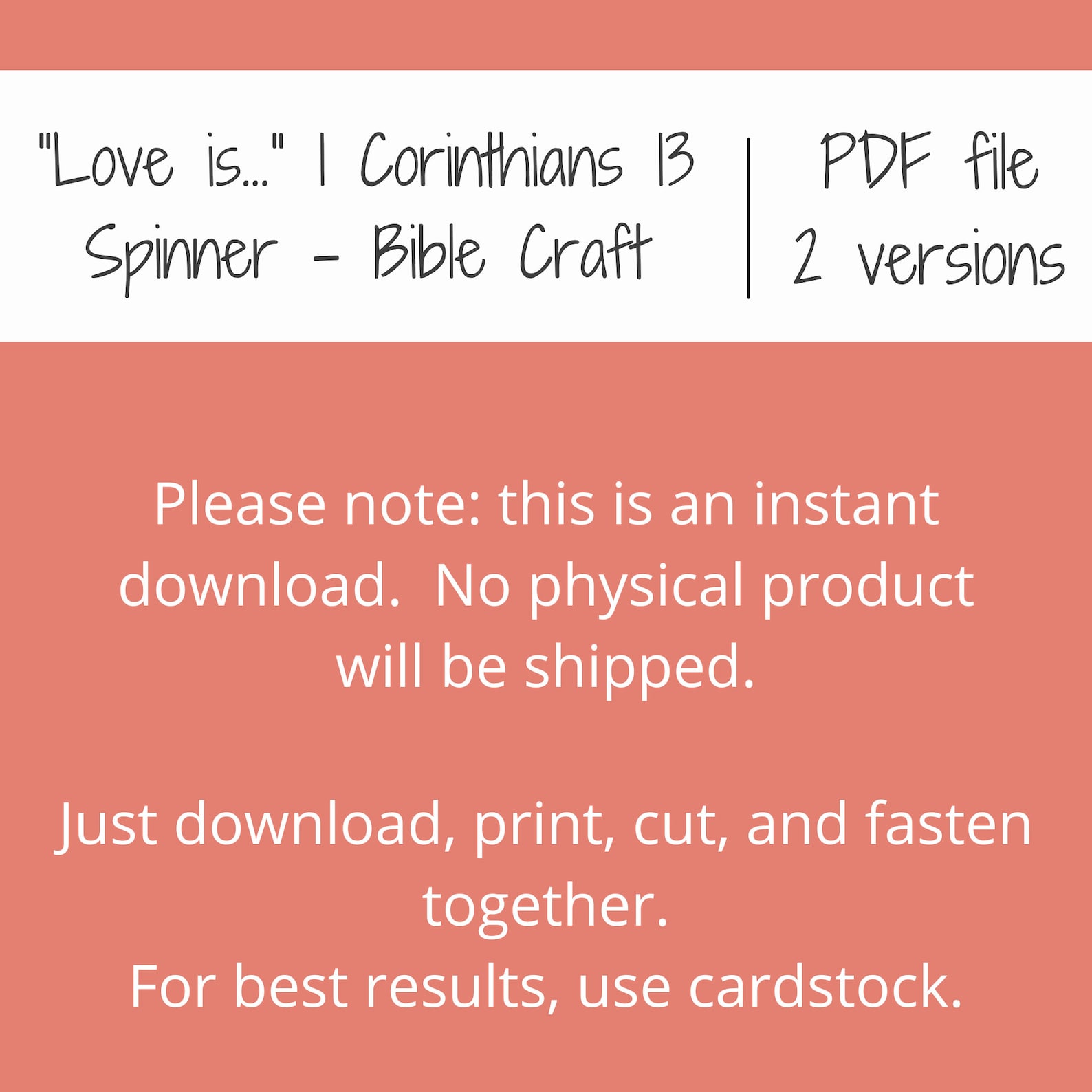 Gods Love Bible Craft Spinner | 1 Corinthians 13 Craft | Christian ...