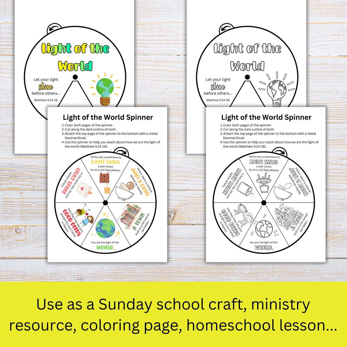 Light of the World Craft | Sermon on the Mount Story Spinner | Bible ...