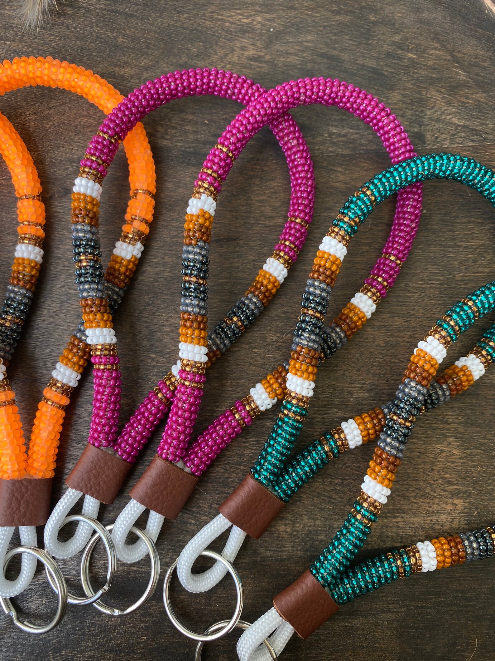 Beaded Keychain Wristlet | Western Inspired Keychain | Neon Mountain ...