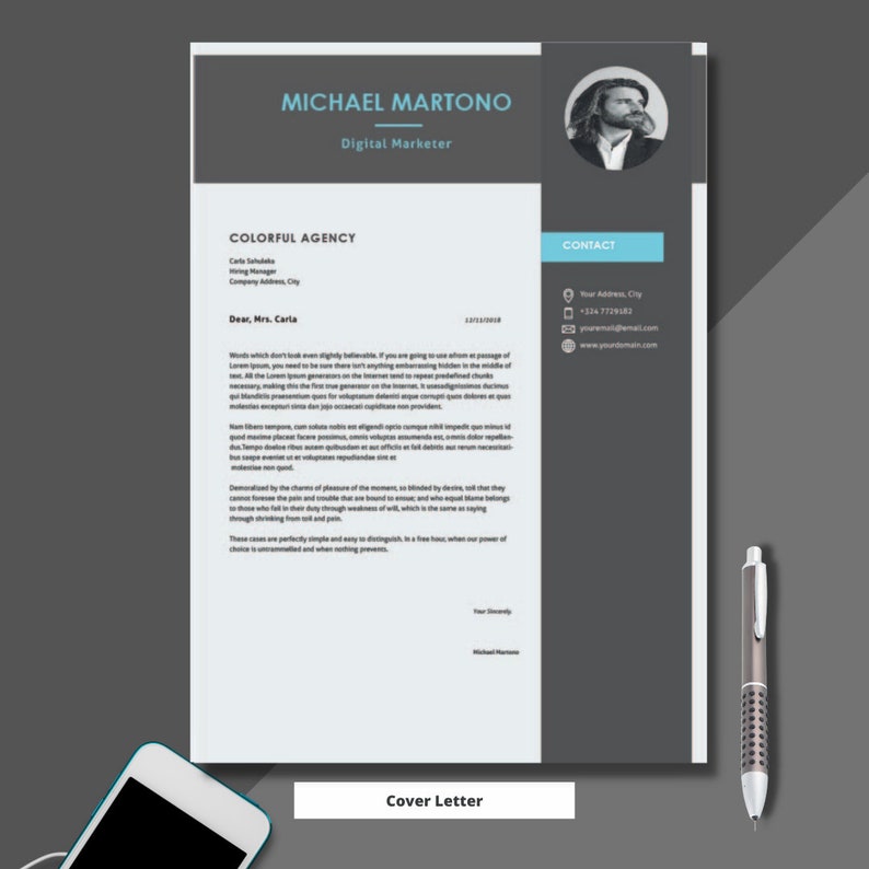 Professional Resume Template | CV Template Word | Cover Letter ...