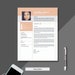 Professional Resume Template | Feminine Portofolio | Peach CV Word ...