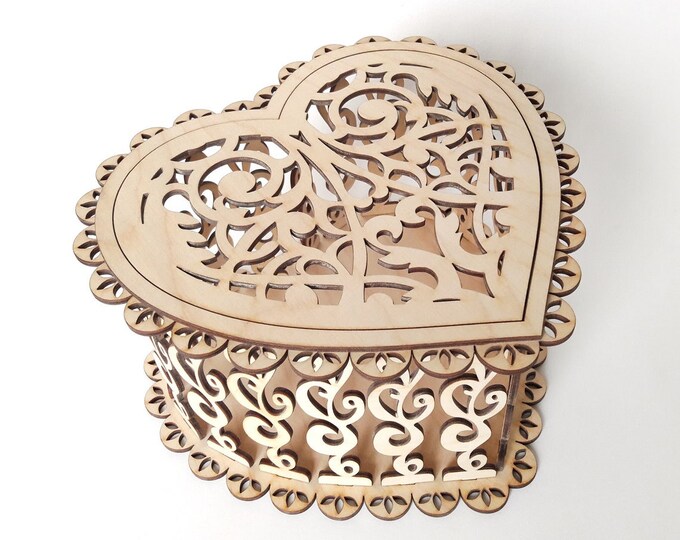 Laser Cut Heart Box SVG File Box Template Love Box Files Wooden Box DXF ...