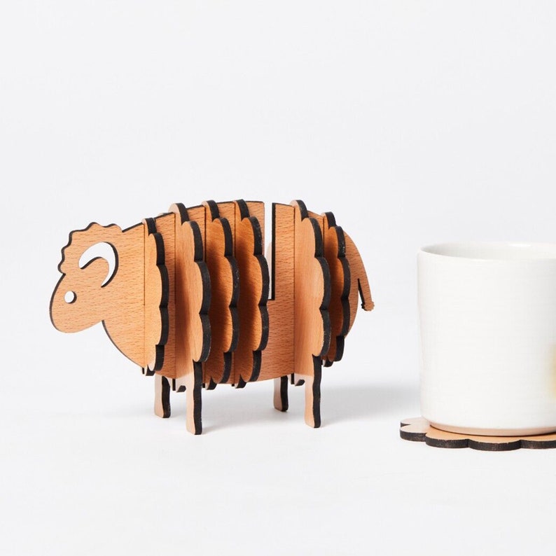 Sheep Coasters Svg, 3mm Laser Cut Files, Glowforge Files, Dxf Files ...