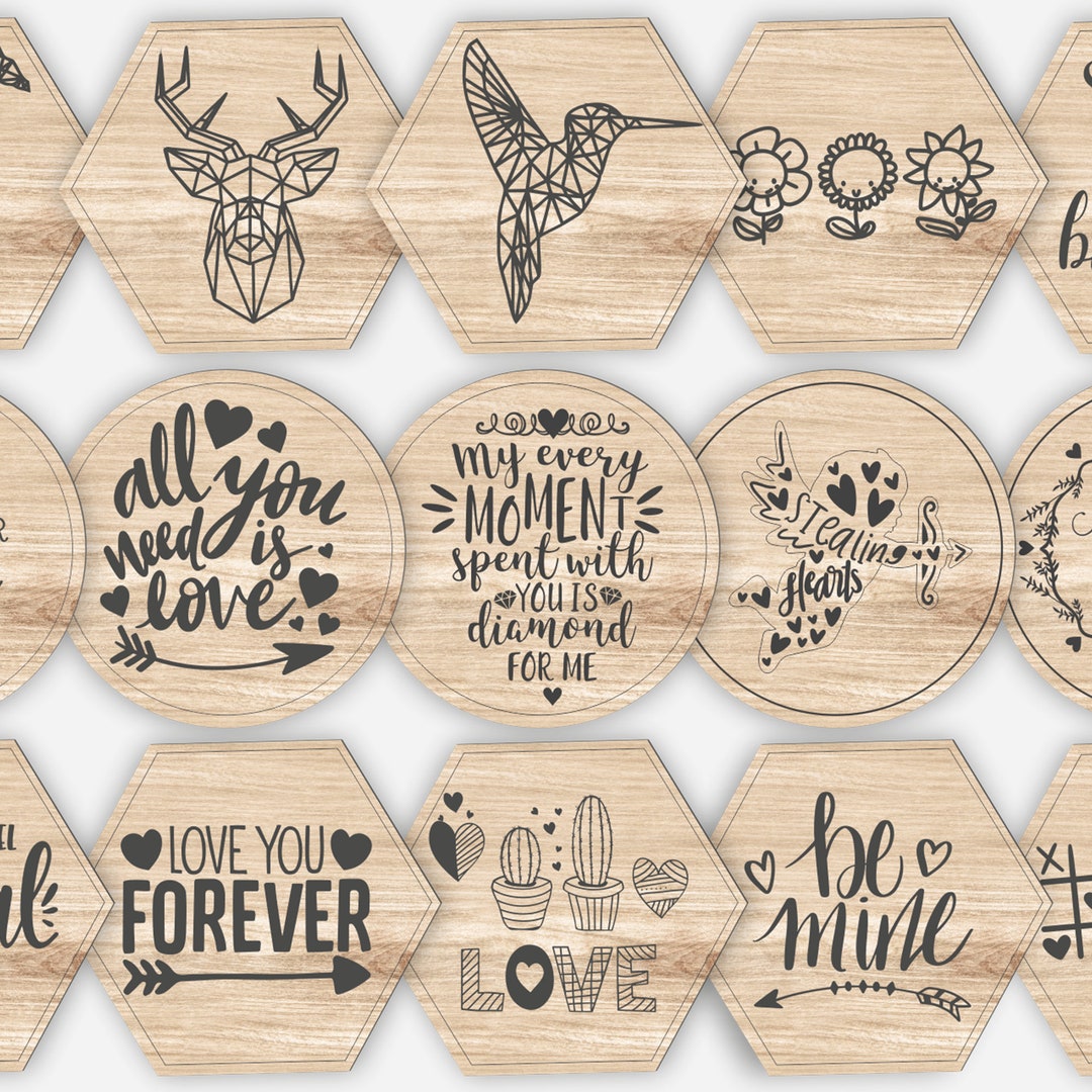 Laser Cut Multipurpose Bundle Ornaments & Coasters Files Glowforge Xtool Cnc DXF, SVG, CDR - Etsy