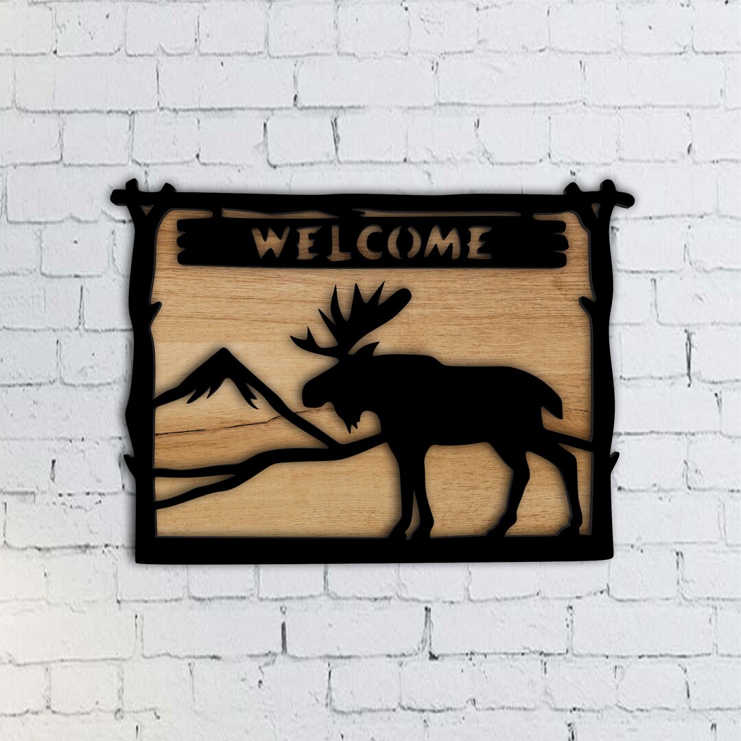 Laser Cut Welcome Reindeer SVG DXF Files Door Hanger Wall Art Home ...