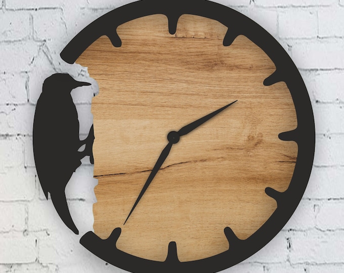 Laser Cut Bird Clock File Woodpecker SVG DXF CDR Instant Download - Etsy