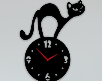 Cat Wall Clock Laser Cut Dxf Glowforge Svg Xtool D1 CNC Cutting Router ...