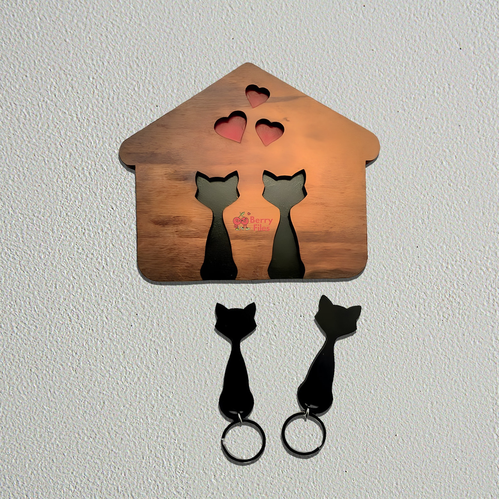 Laser Cut Key Hanger Svg Files Keychain Dxf Home Wall Decor Glowforge ...