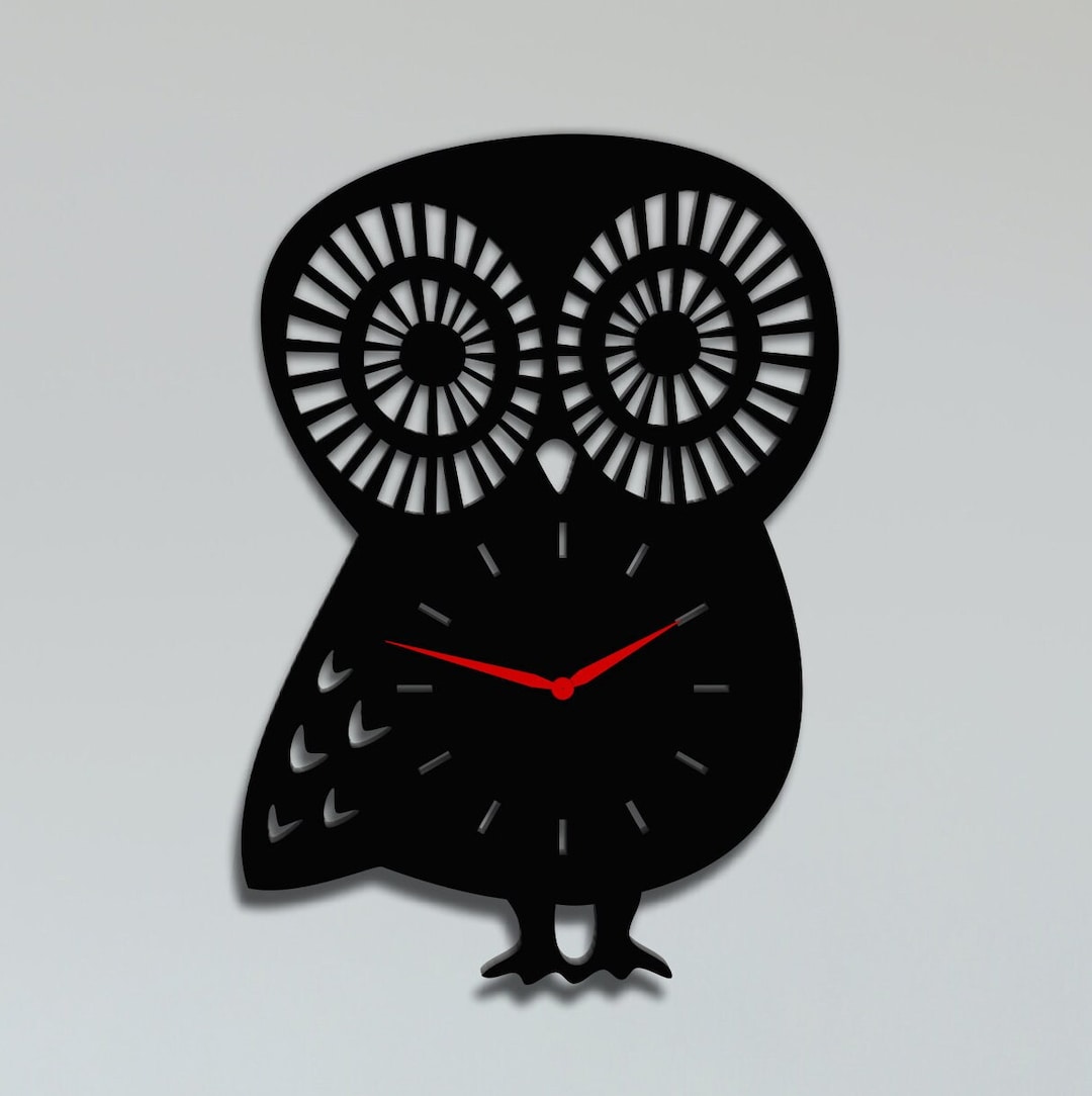 Laser Cut Owl Wall Clock SVG DXF Files Home Wall Decor Glowforge Xtool ...