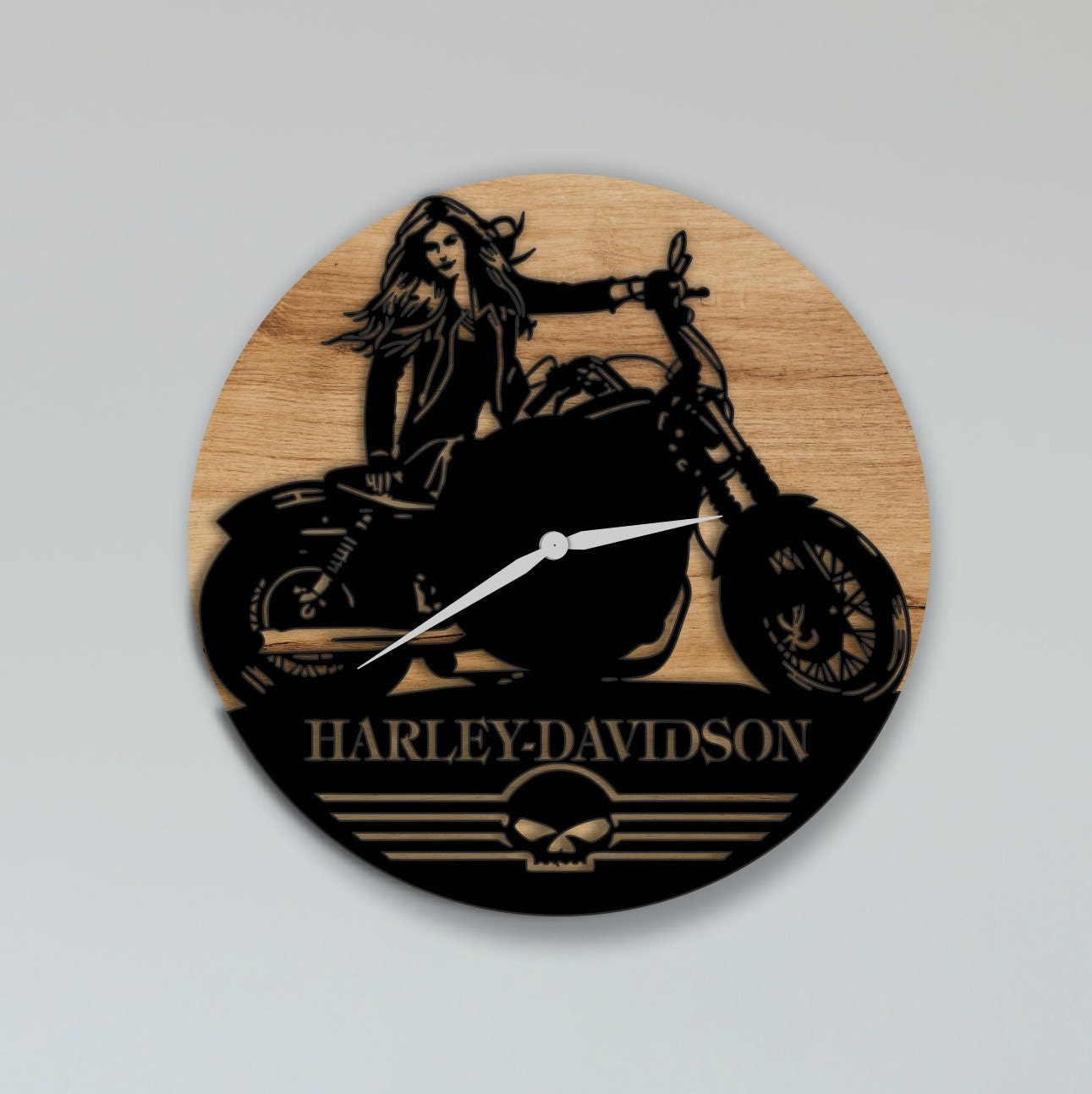 Motorcycle Clock Svg Laser Cut Files Glowforge Cricut Xtool Lightburn ...