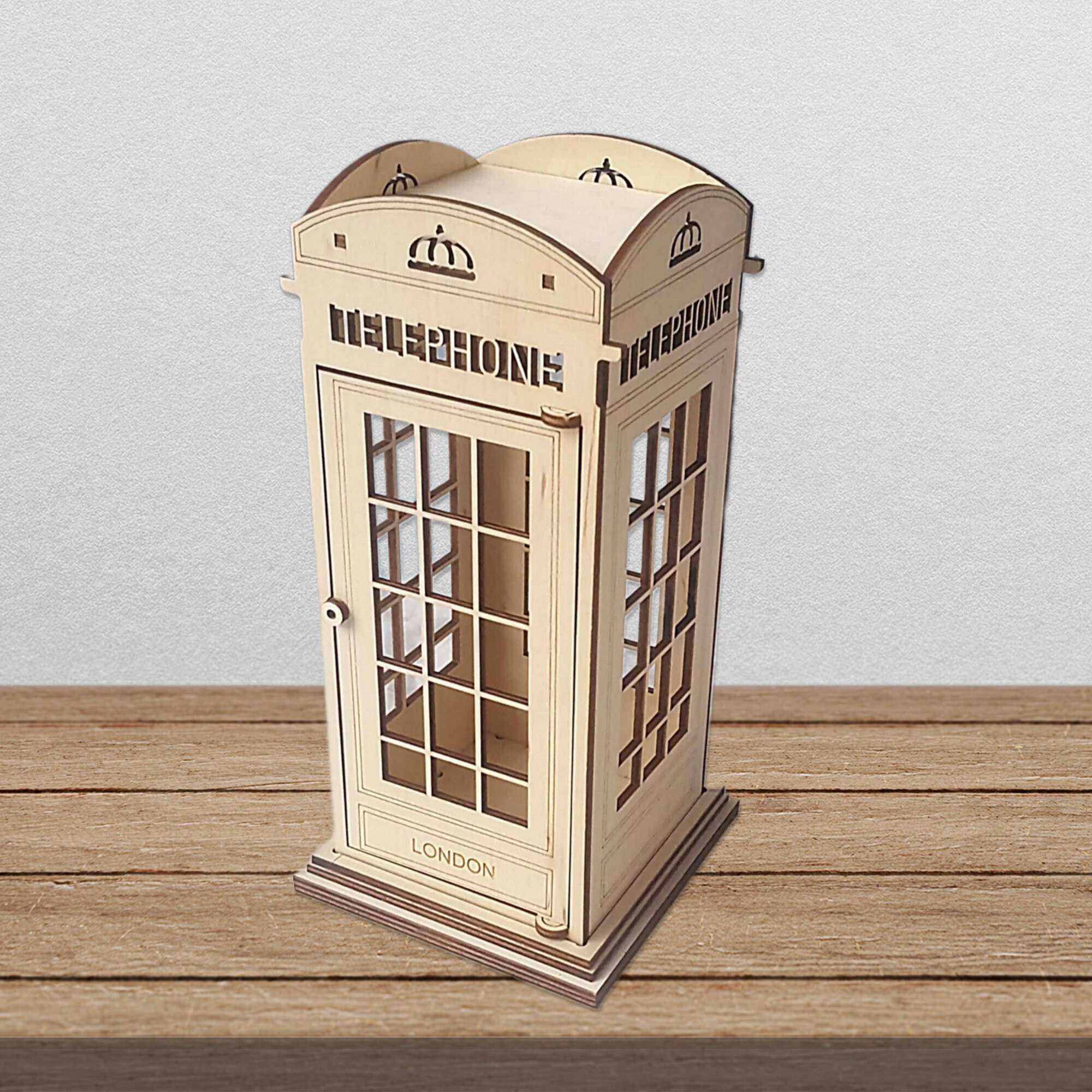Laser Cut London Phone Svg British Telephone Booth Glowforge Files Dxf Files Xtool Lightburn 3mm ...