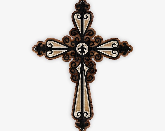 Christian Jesus Santa Maria Cross en capas Archivo digital SVG DXF ...