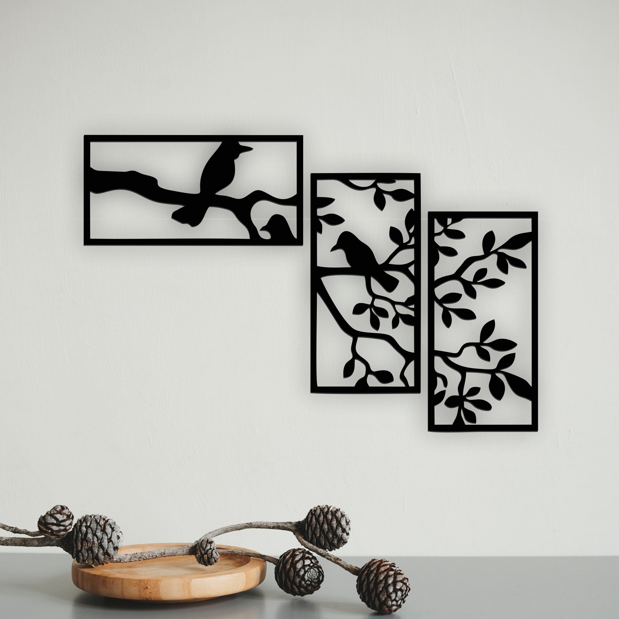 Laser Cut Birds in Tree Silhouette File Wall Art Home Decor Glowforge ...