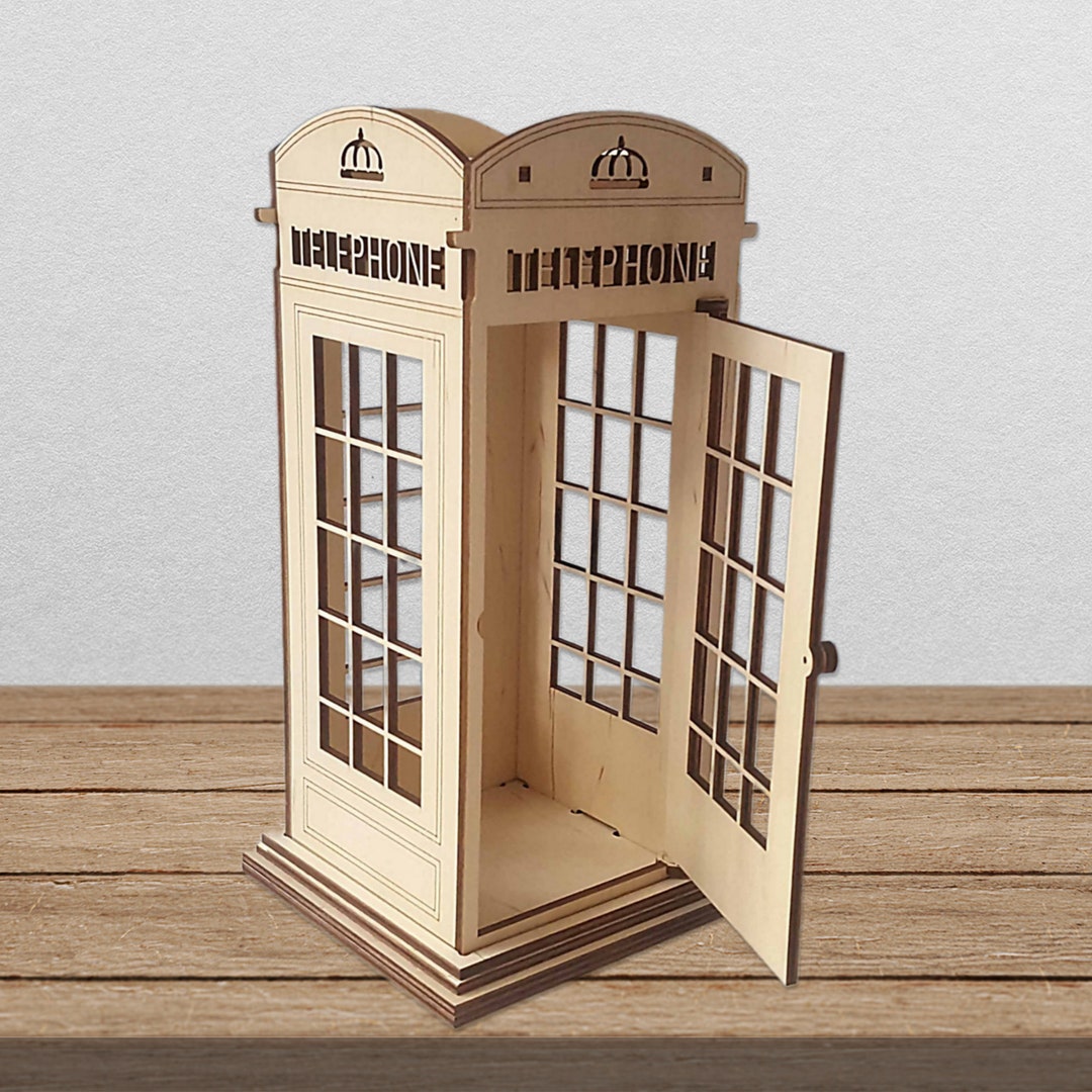 Laser Cut London Phone Svg British Telephone Booth Glowforge Files Dxf ...