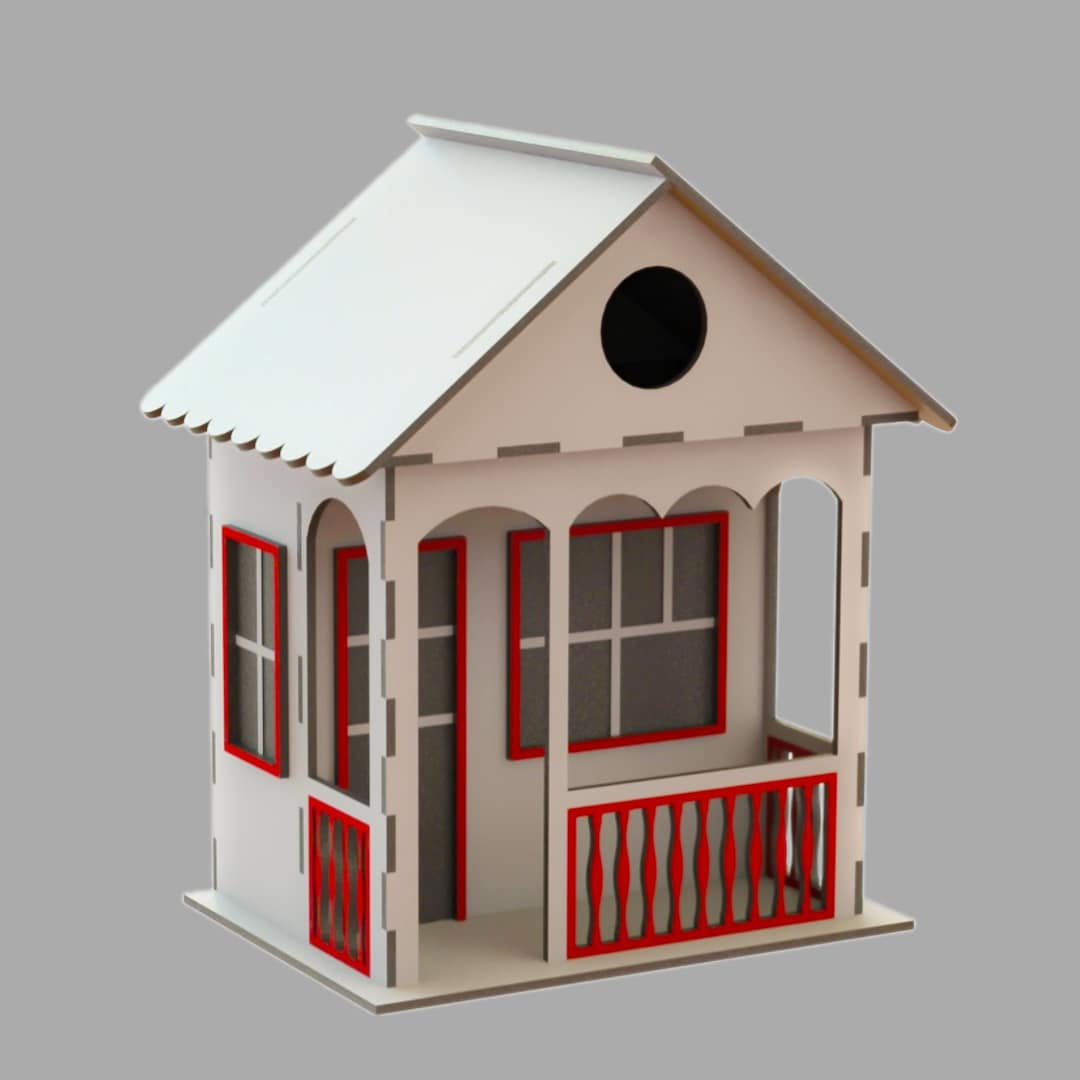 Bird House Laser Cut File 3mm Glowforge, Xtool, Lightburn SVG DXF CDR ...