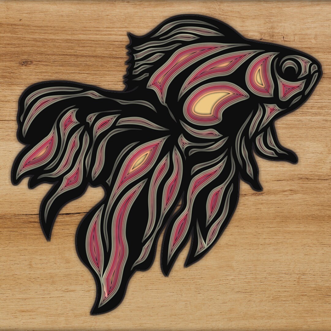 Multilayer Fish Svg Laser Cut File Glowforge Dxf Files Cricut Paper Cut ...