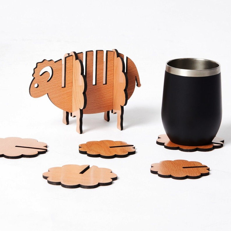 Sheep Coasters Svg, 3mm Laser Cut Files, Glowforge Files, Dxf Files ...