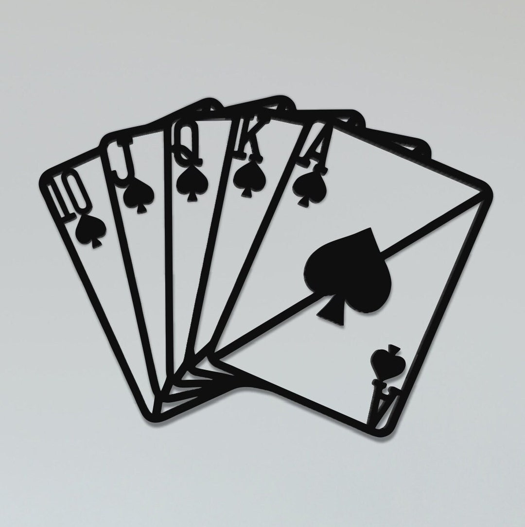 Laser Cut Casino Poker File Royal Flush DXF, SVG, CDR Files for Laser ...