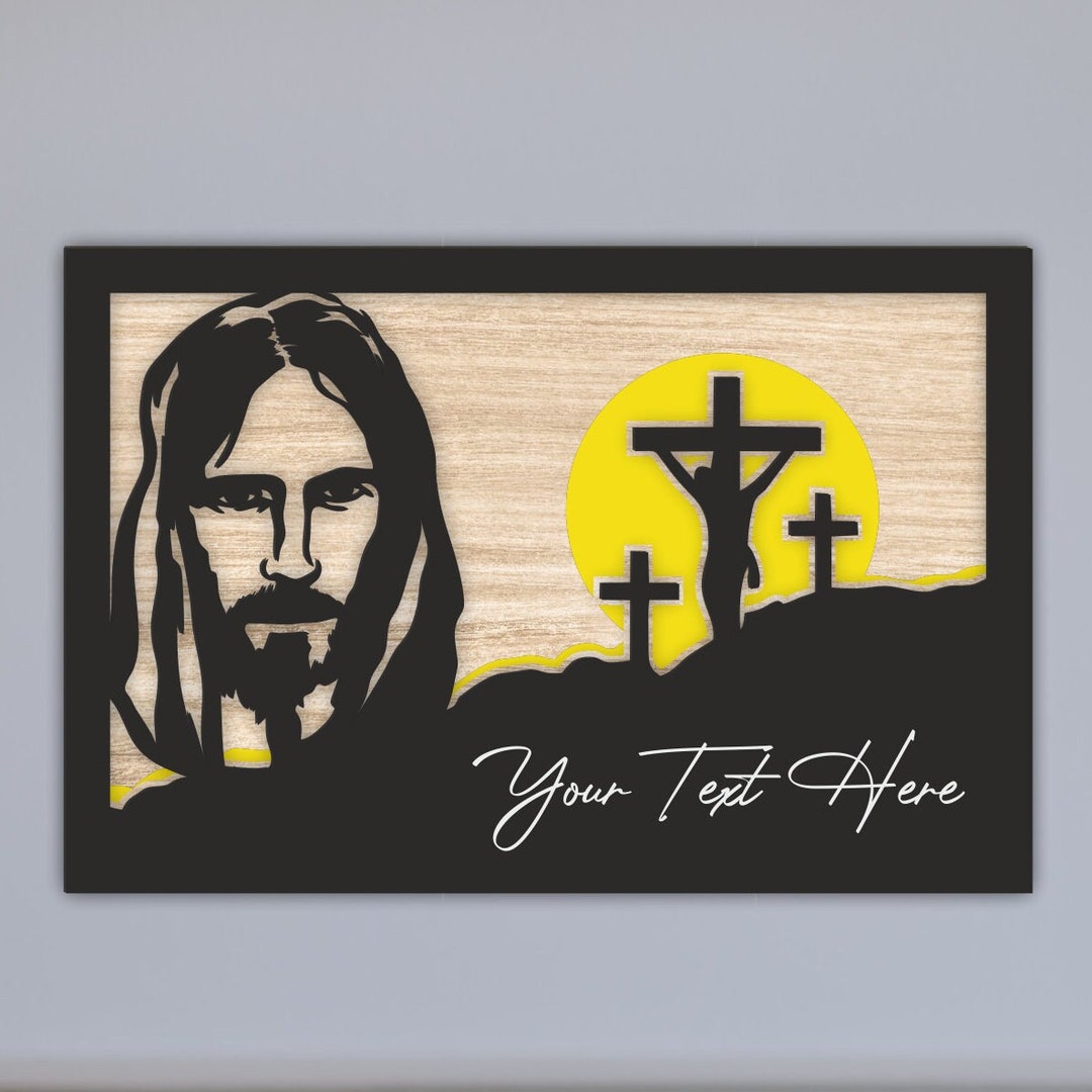 Laser Cut Multilayer Personalized Jesus File Wall Art Your Text Here ...