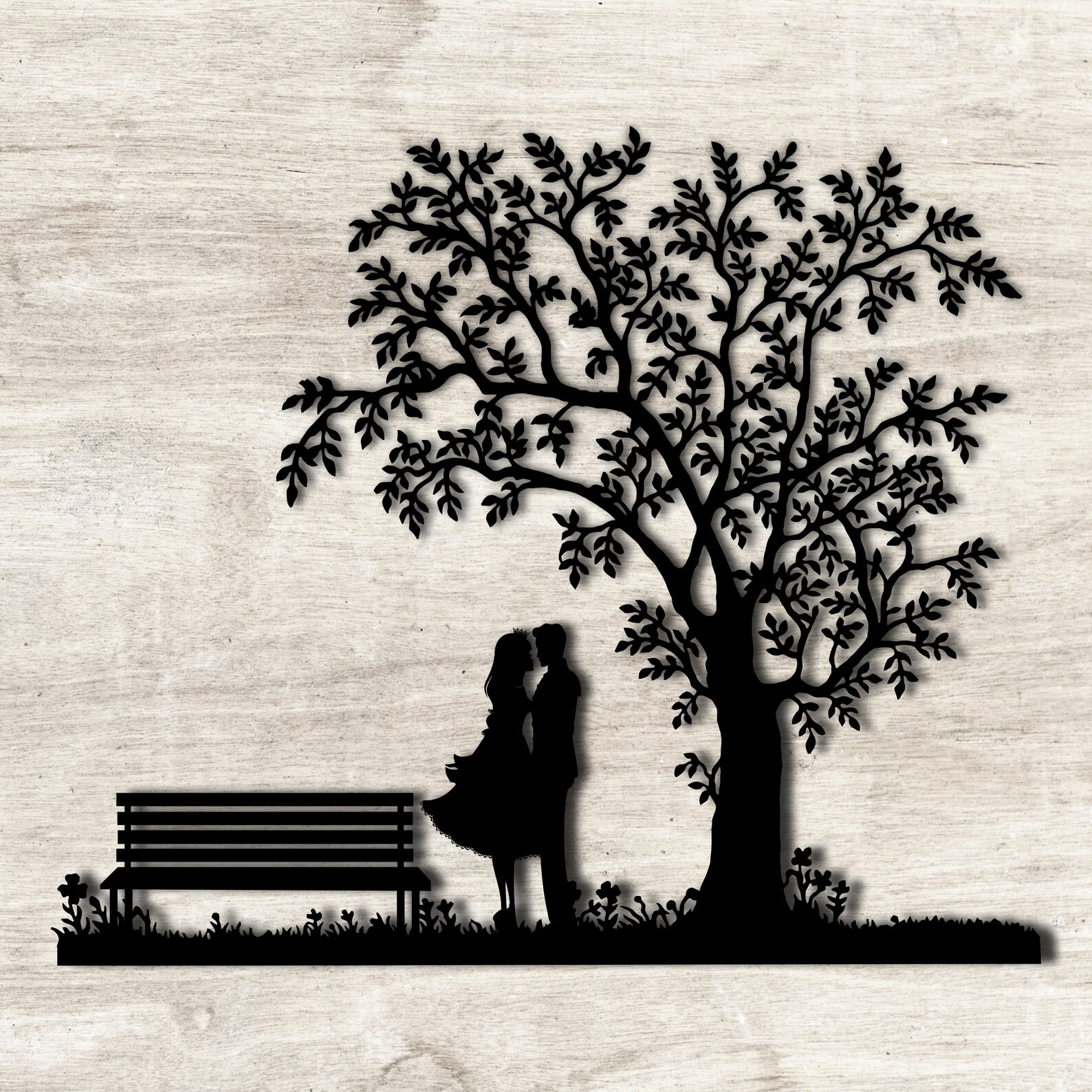 Couple Silhouette SVG Laser Cut Files Romantic Lovers DXF File ...