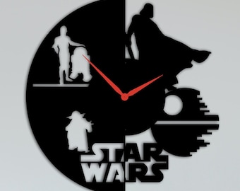 Laser Cut Star Wars Wall Clock File Darth Vader Glowforge Xtool Cnc DXF ...
