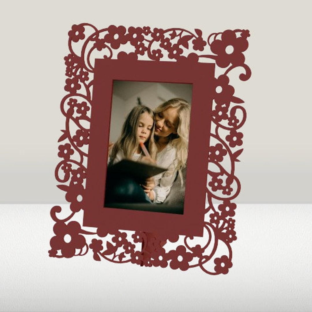 Laser Cut Photo Frame Svg Glowforge File Dxf Files Xtool Lightburn ...
