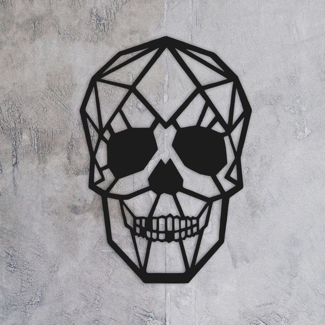 Geometric Skull Svg Laser Cut Files Wall Art Dxf Cnc Glowforge Cricut ...