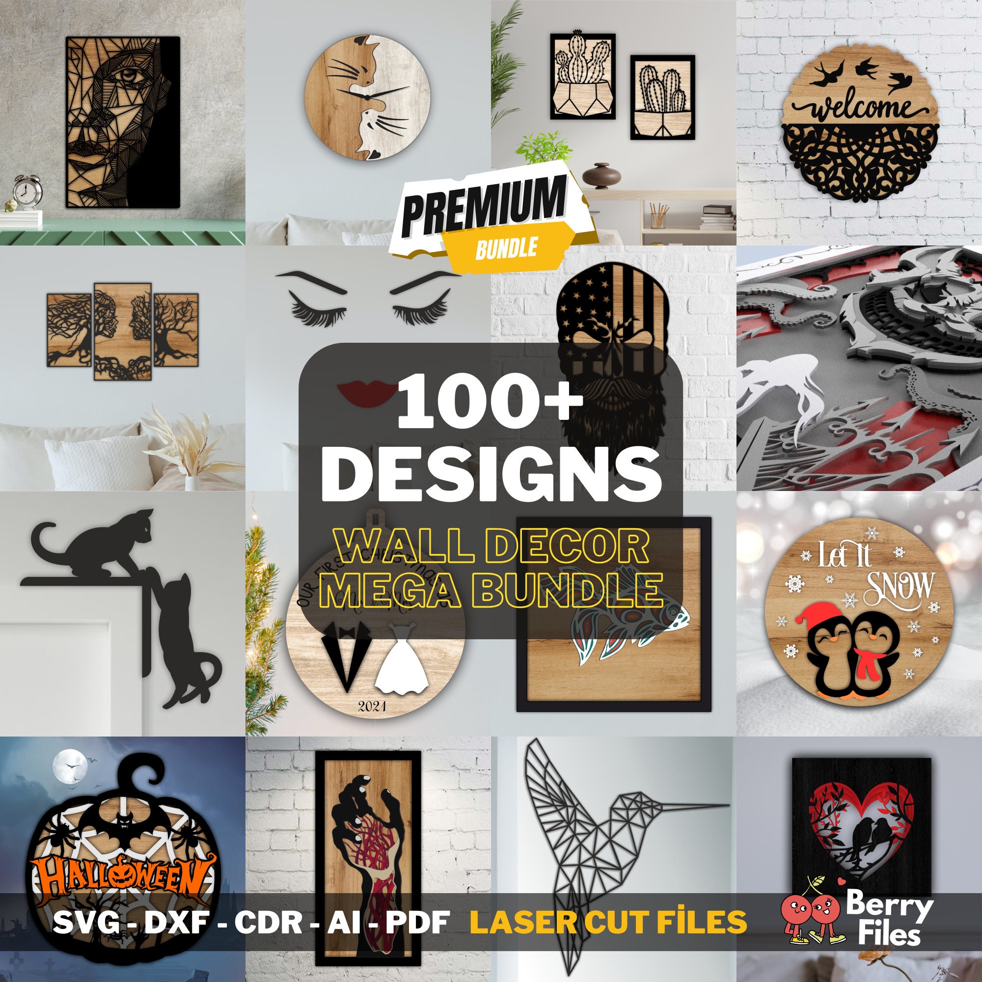 Wall Decor Mega Bundle | Laser Cut Files | Glowforge Cricut Cnc | SVG ...