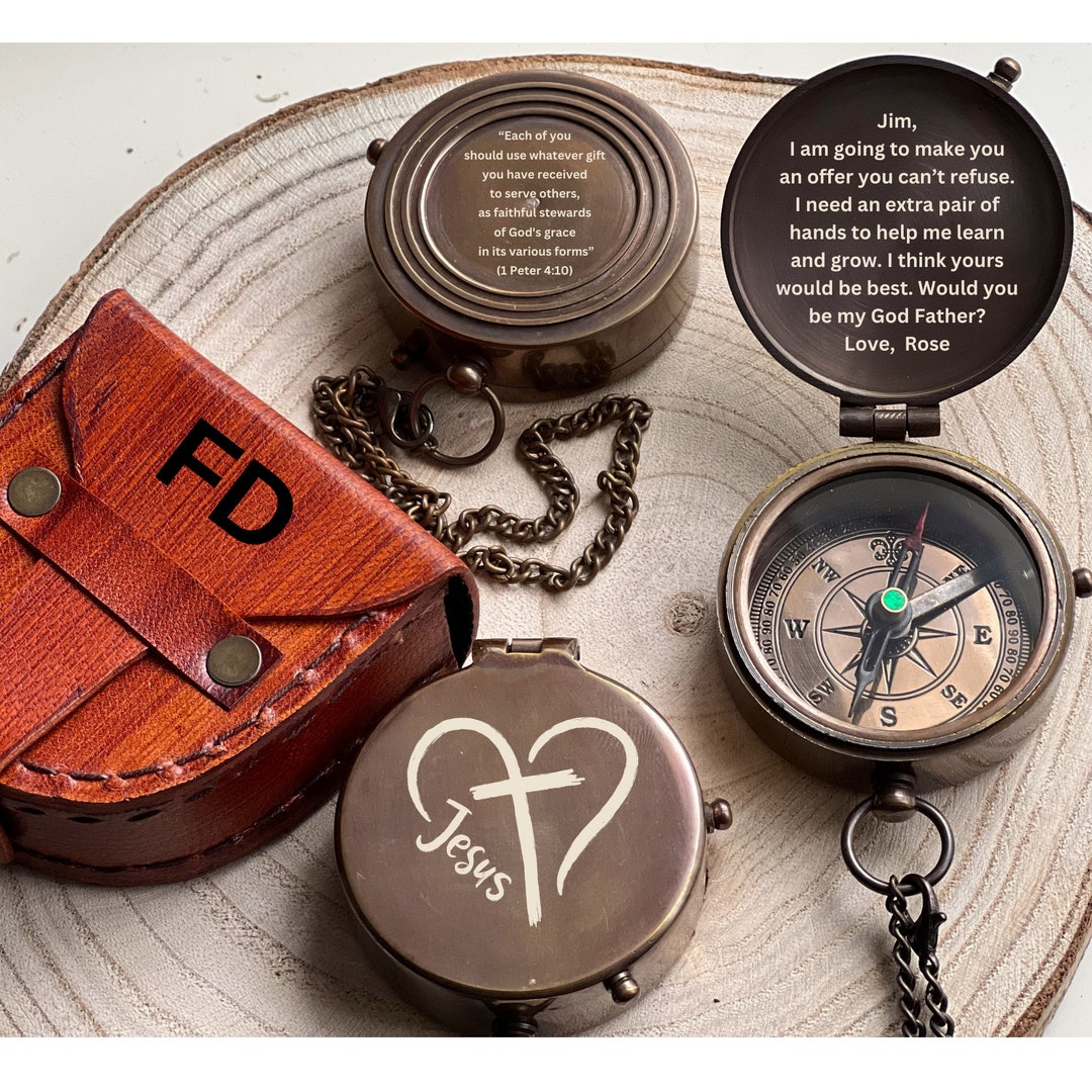 Personalized Compass, Christian Gift for Men, Custom Made Compass ...