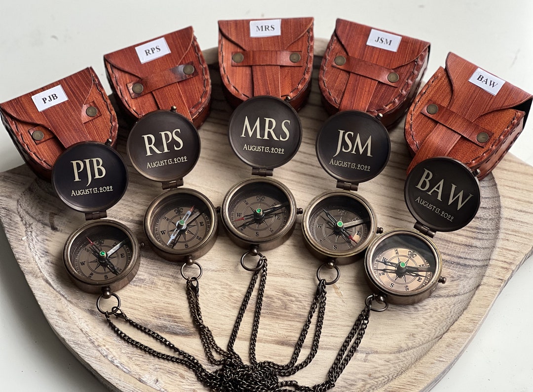 Groomsmen Gifts Personalized Engraved Compass Custom Engraved Compass ...