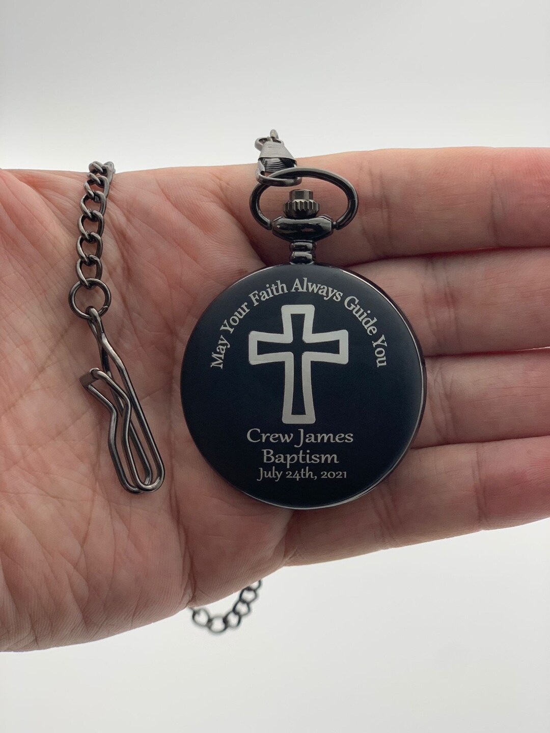 Personalized Gift, Baptism Pocket Watch Gift for Son, First Holy ...