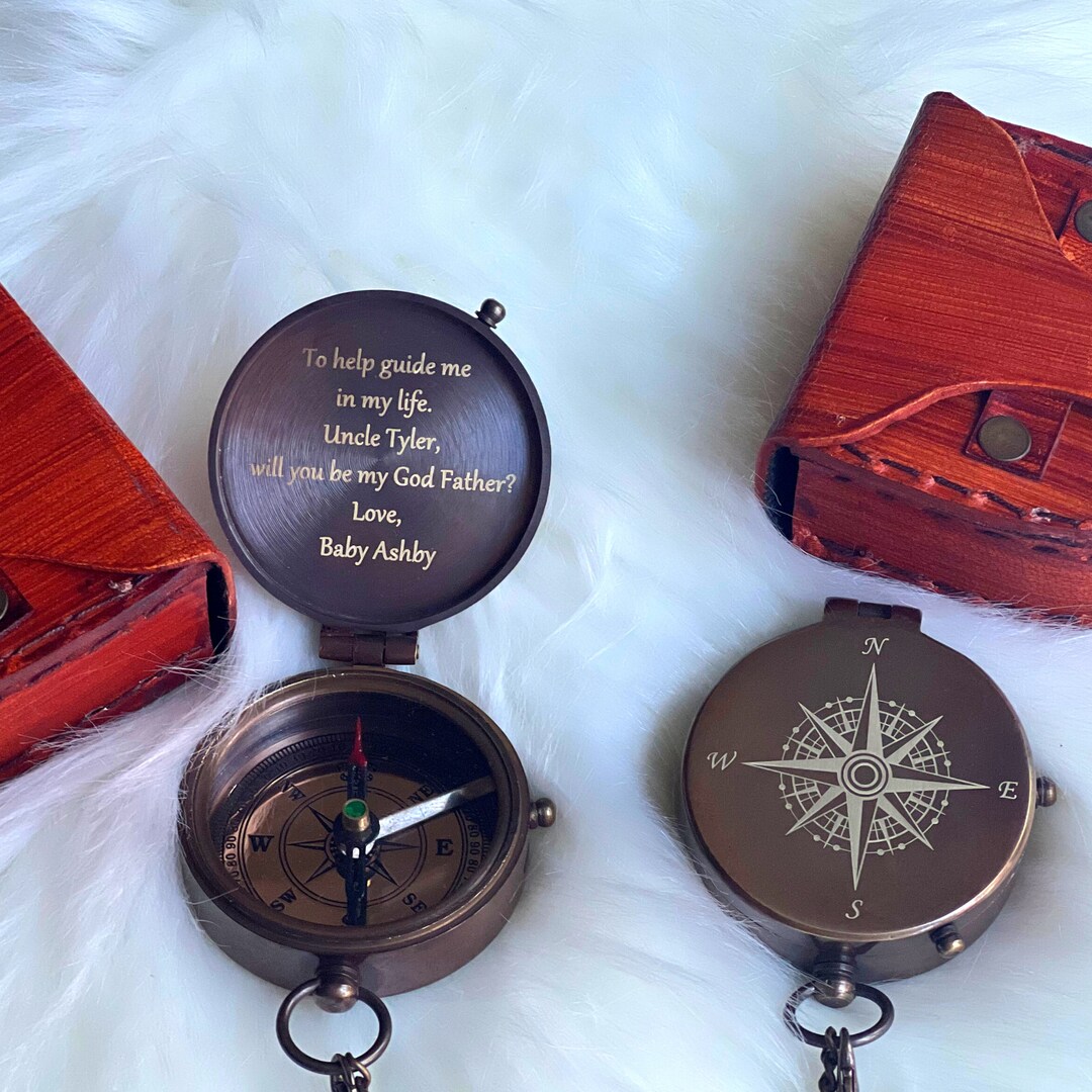Godfather Gift, Compass for God Father, Engraving Custom Compass ...