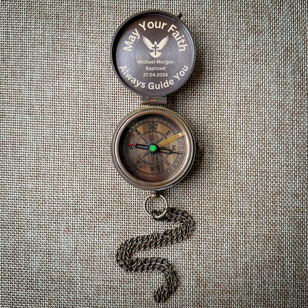 Baptism Gift Boy, Engraved Compass, Engraved Compass for Baptized, Gift ...