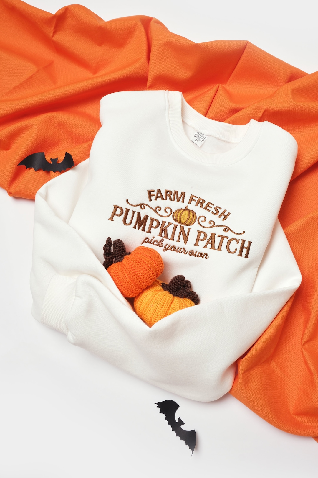 Embroidered Pumpkin Patch Sweatshirt: Halloween Crewneck - Etsy