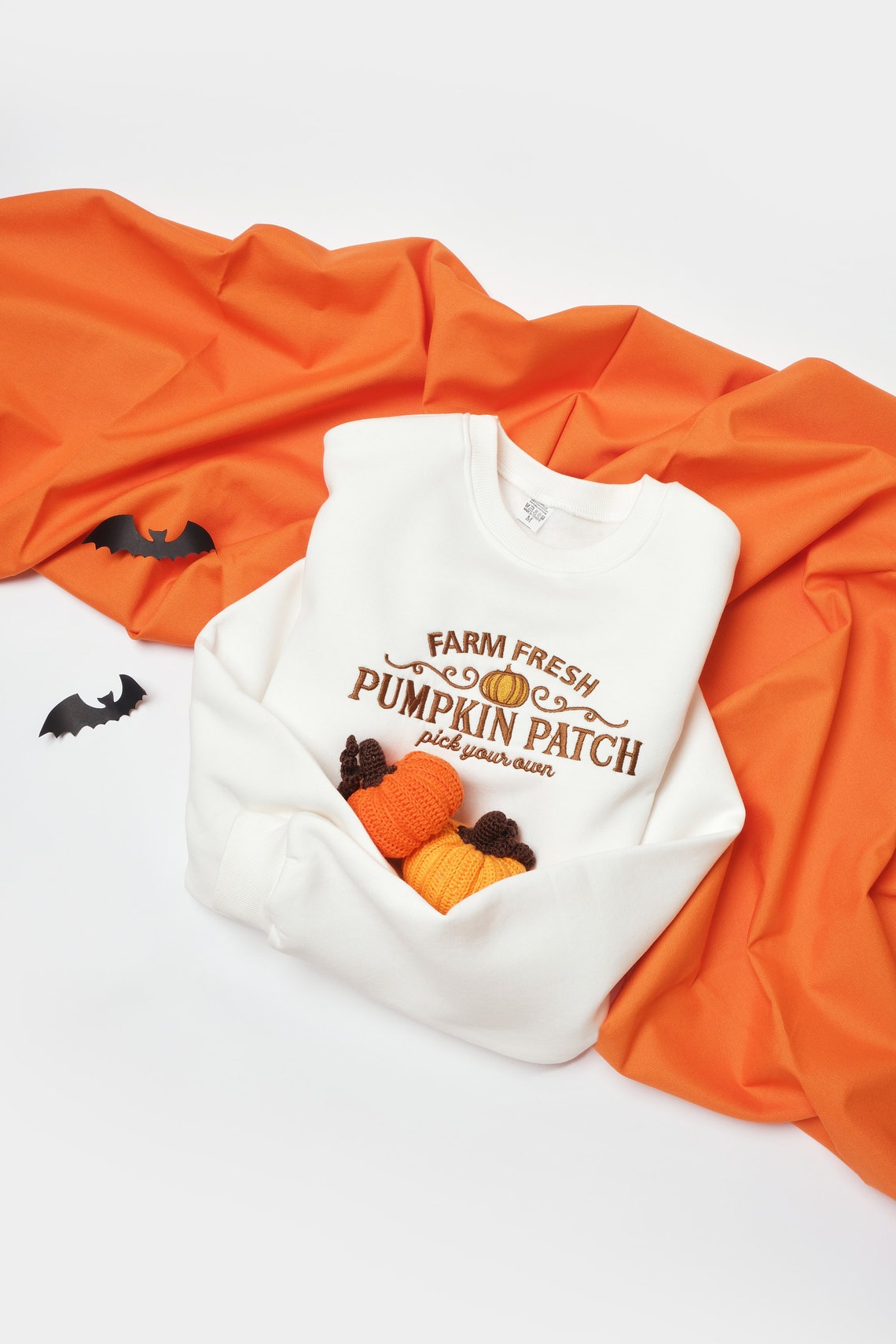 Embroidered Pumpkin Patch Sweatshirt: Halloween Crewneck - Etsy