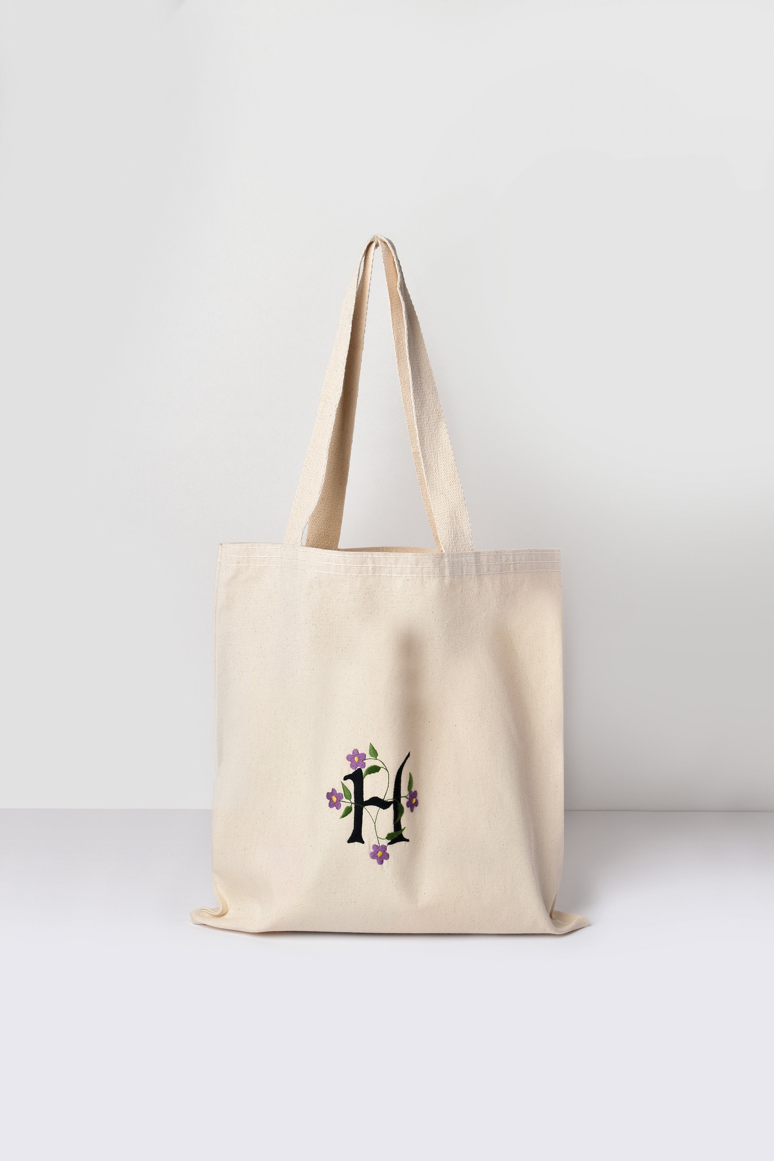 Personalized Floral Initial Embroidered Tote Bag Custom - Etsy