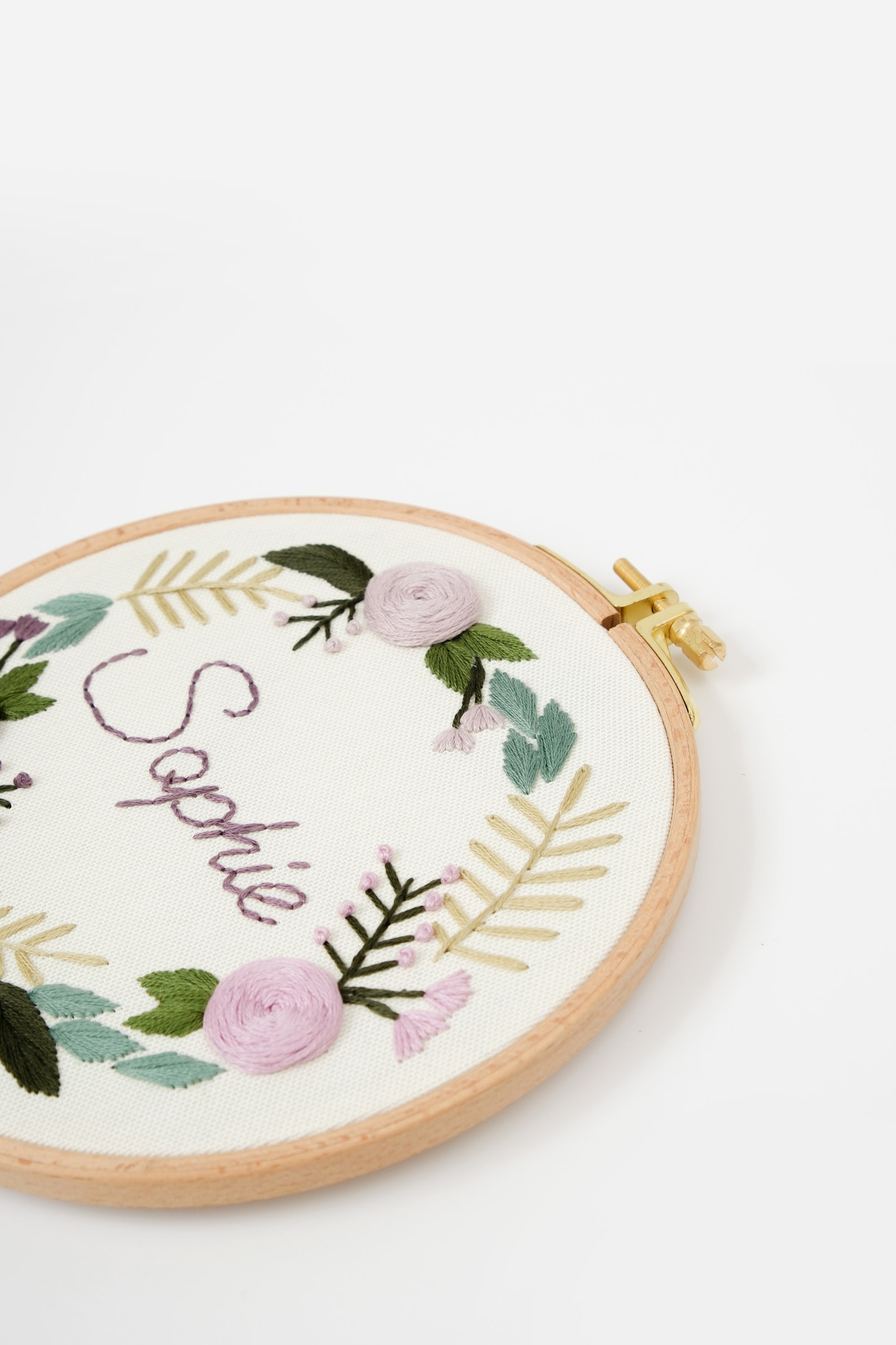 Custom Name Embroidery Hoop Embroidered Nursery Decor Floral - Etsy