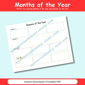 Months of the Year Chart Printable, 12 Months Poster, Classroom Charts ...