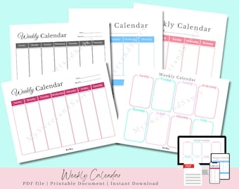 Weekly Schedule Planner Printable | Digital Calendar | Student ...