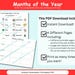 Months of the Year Chart Printable, 12 Months Poster, Classroom Charts ...