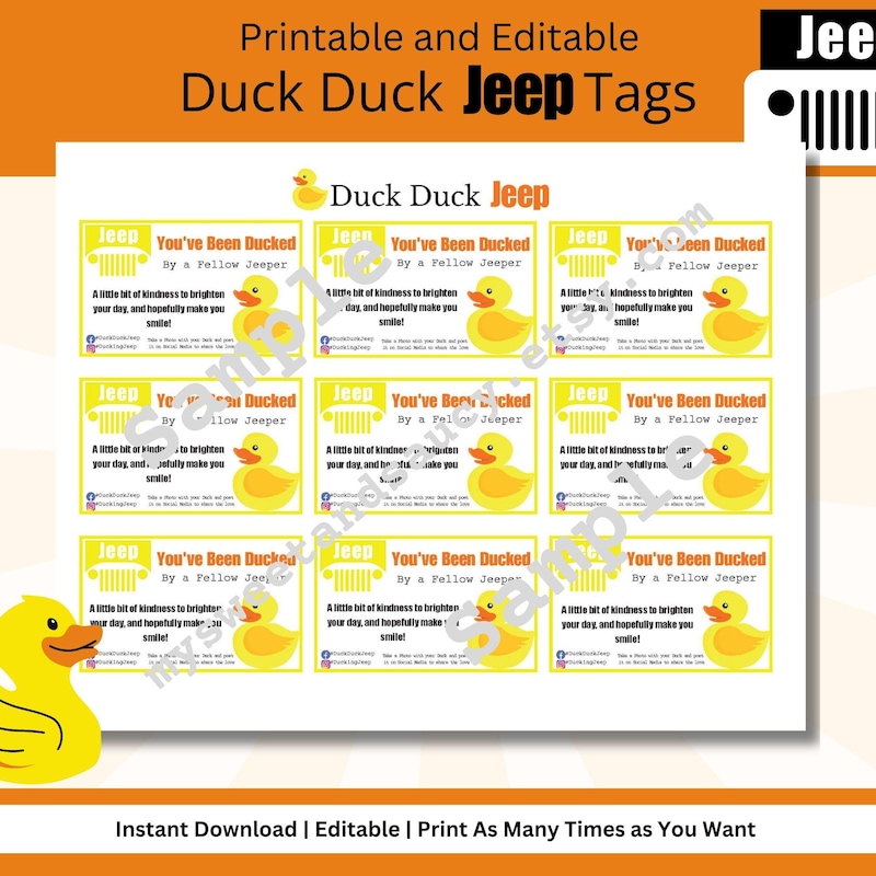 Jeep Duck Tags - Etsy
