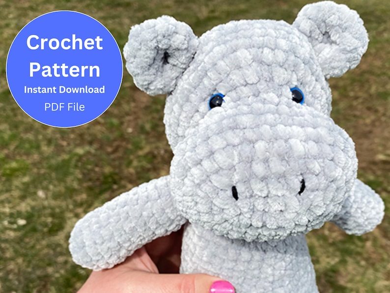 Crochet Hippo Pattern, Crochet Pattern, Amigurumi Pattern, Hippo ...
