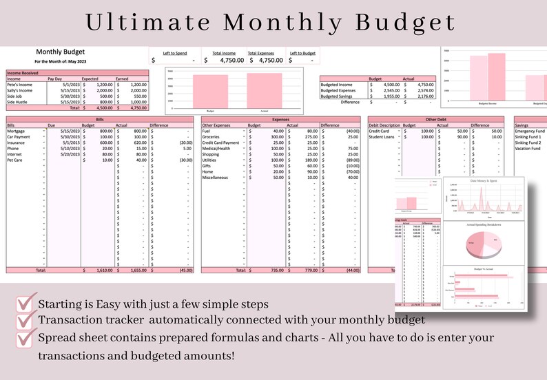 Ultimate Budget Planner in Excel, Budget Spreadsheet, Excel Budget ...