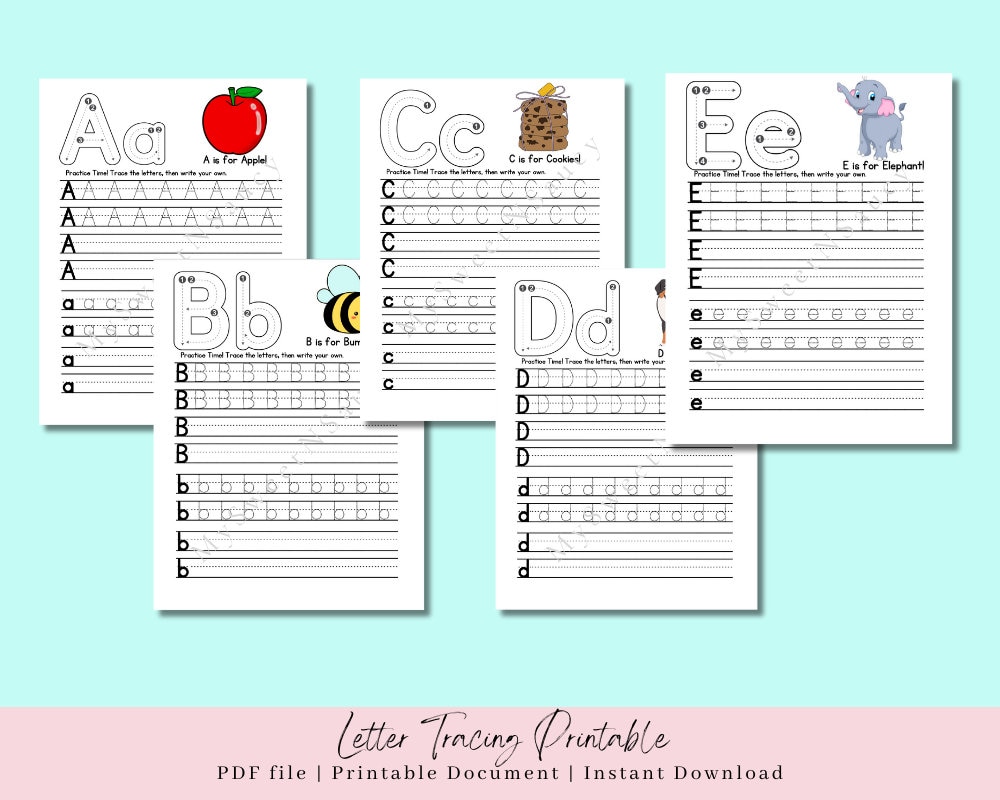 Letters Tracing Printable, Alphabet Worksheets, Handwriting Practic ...