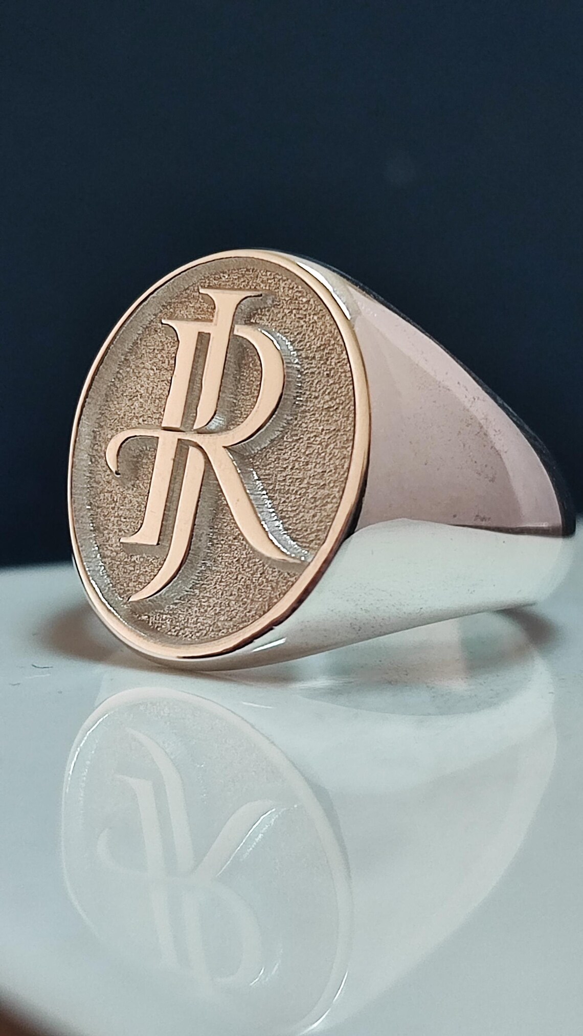 Custom Monogram Ring - Personalized Initial Jewelry in Silver or Gold ...